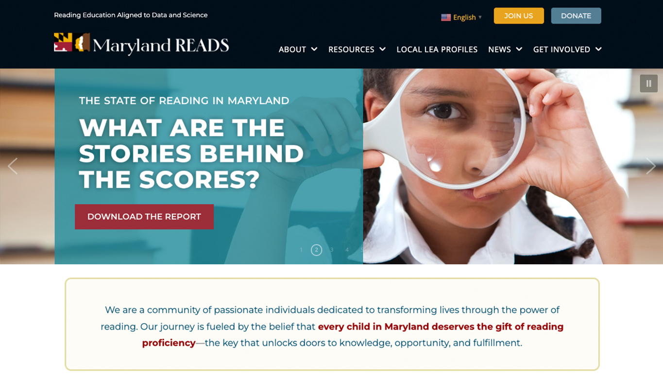 Maryland Reads: Reading Education Aligned to Data and Science